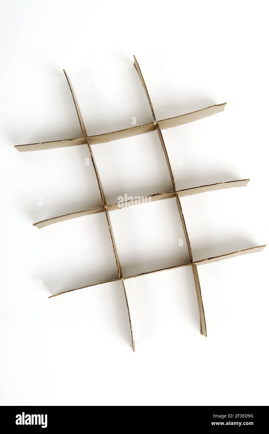 A top view of mesh with cardboard on a white background Stock Photo - Alamy