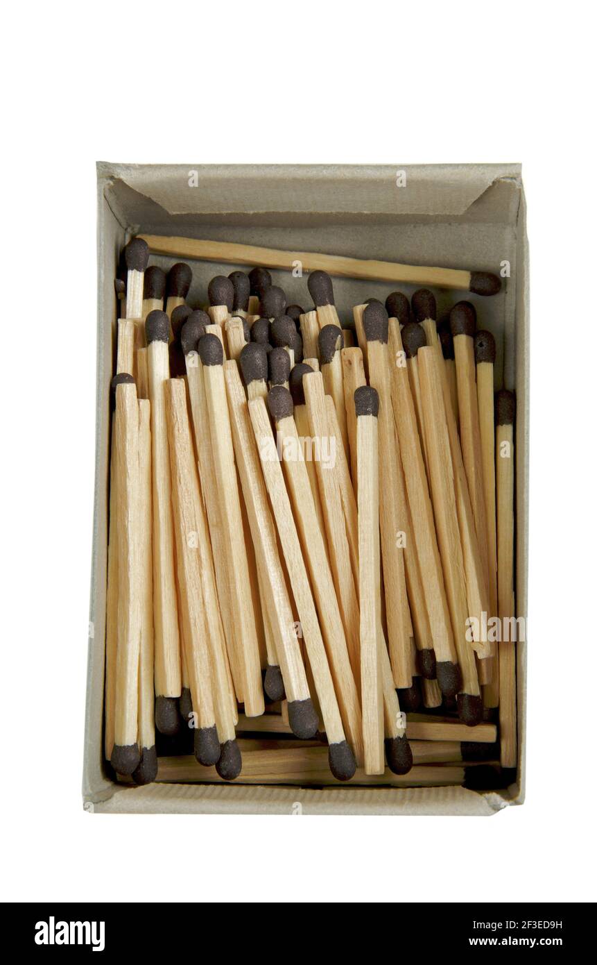 A top view of a matchbox isolated on a white background Stock Photo - Alamy