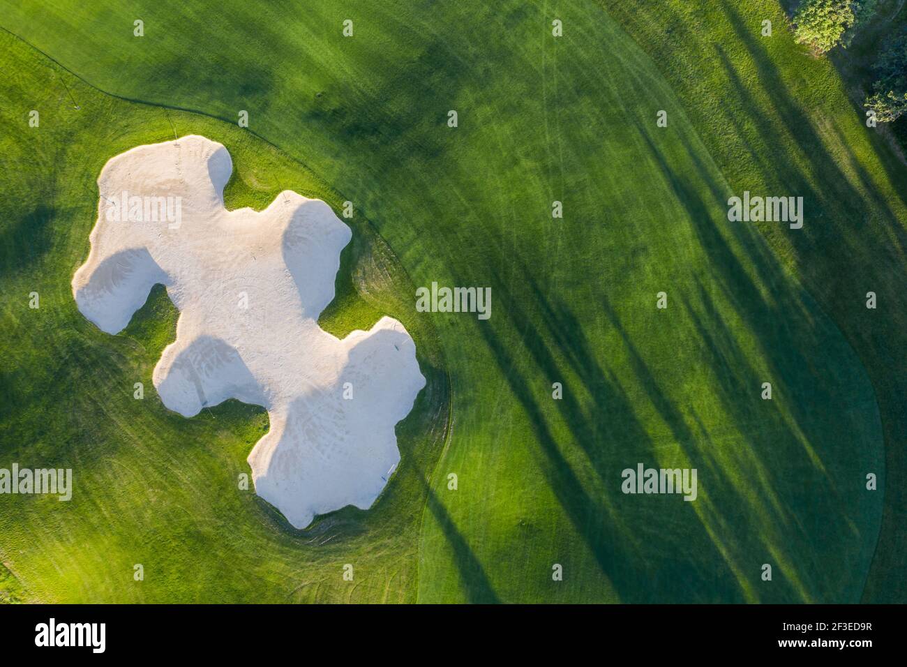 Aerial view of the green golf course in Tbilisi. Georgia. Bird's-eye ...