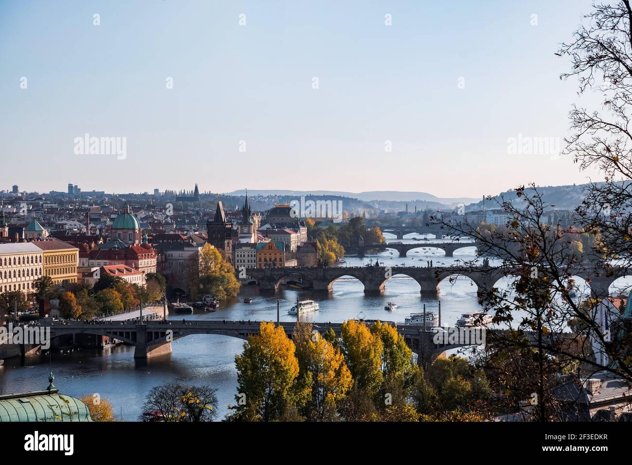 Scenic spring sunset aerial view of the Old Town pier architecture and ...