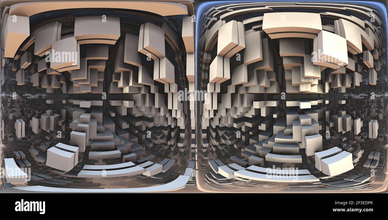 360 degree alien labyrinth, abstract maze background, equirectangular ...
