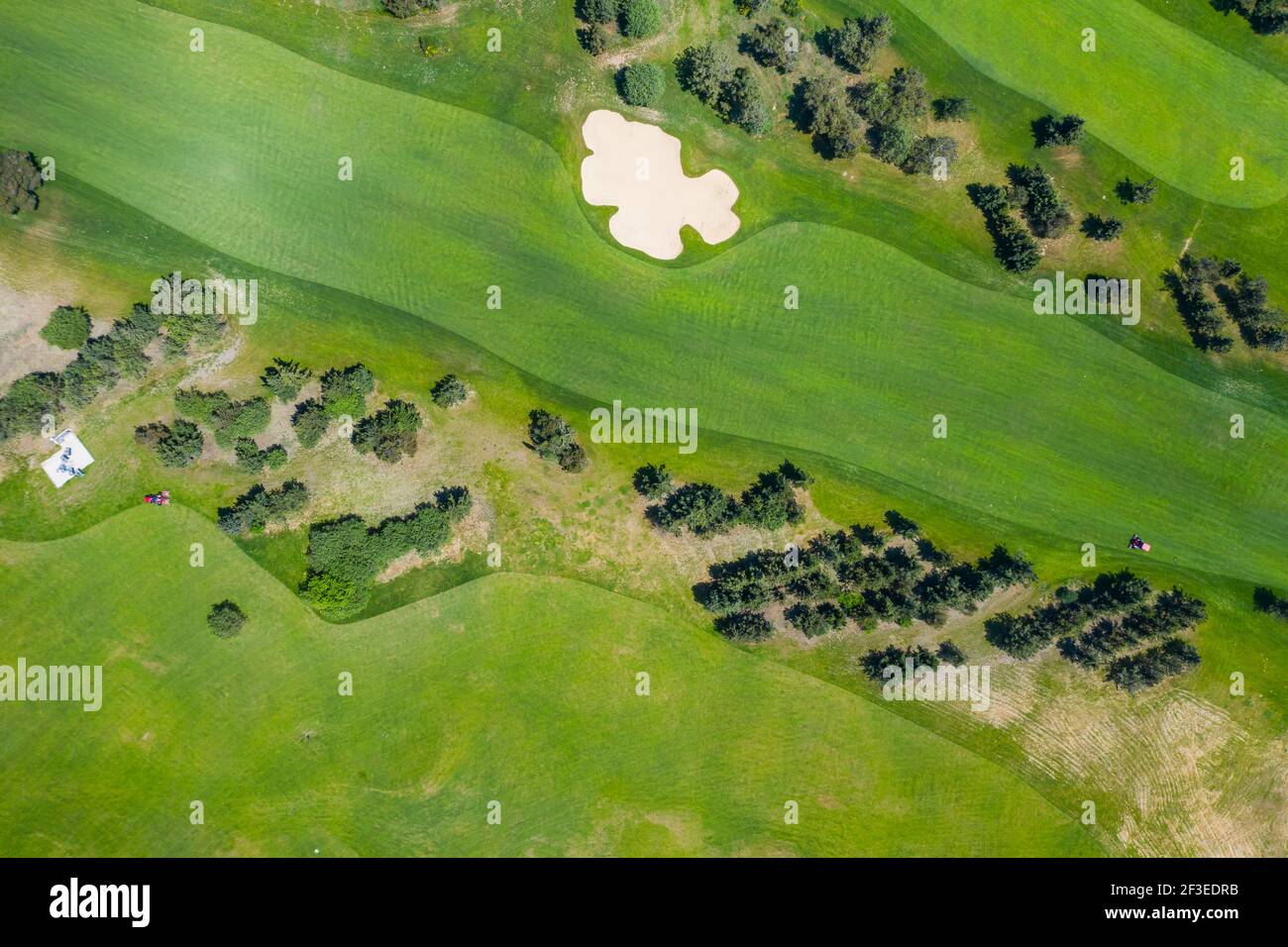 Aerial view of the green golf course in Tbilisi. Georgia. Bird's-eye ...