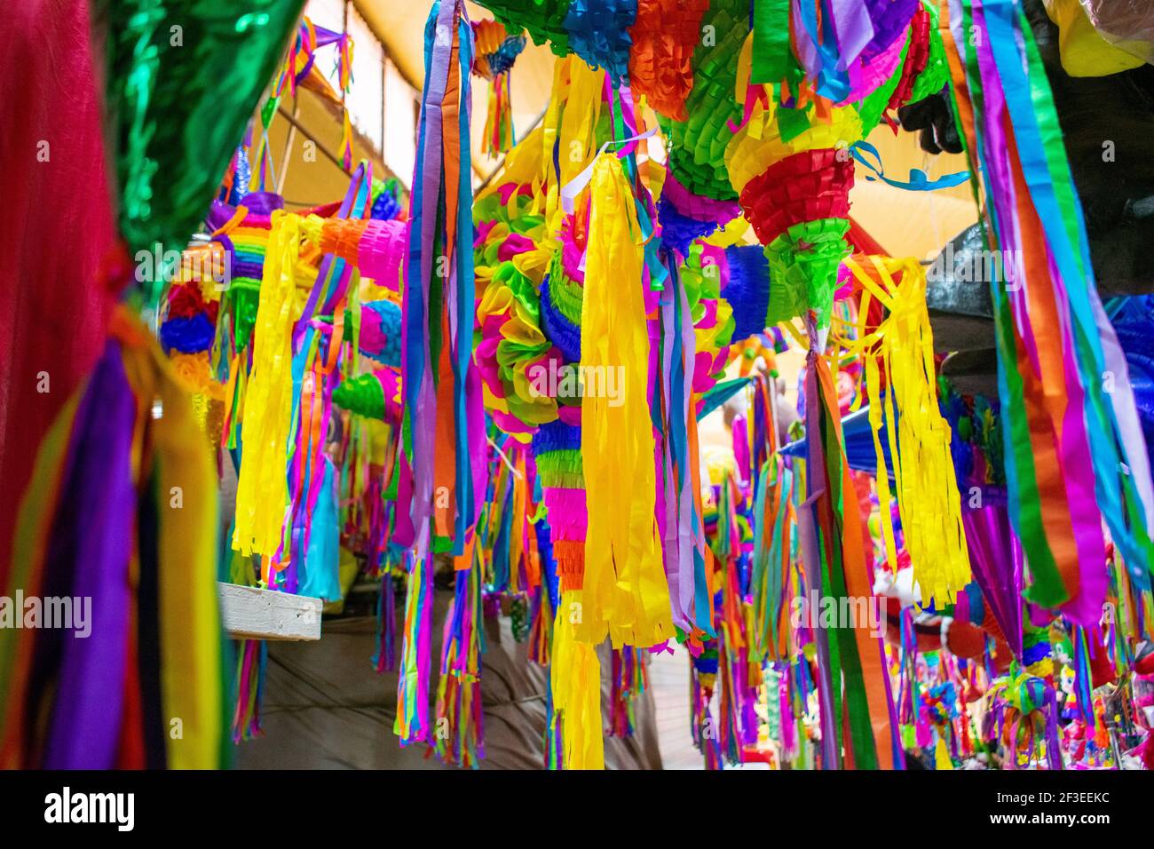 Hanging colorful strips paper hi-res stock photography and images - Alamy