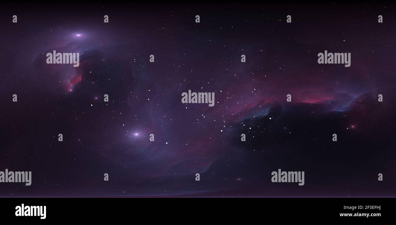 360 degree space nebula panorama, equirectangular projection ...