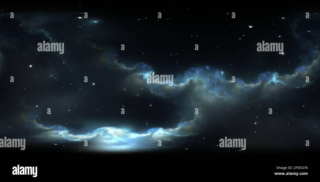 360 degree space nebula panorama, equirectangular projection ...
