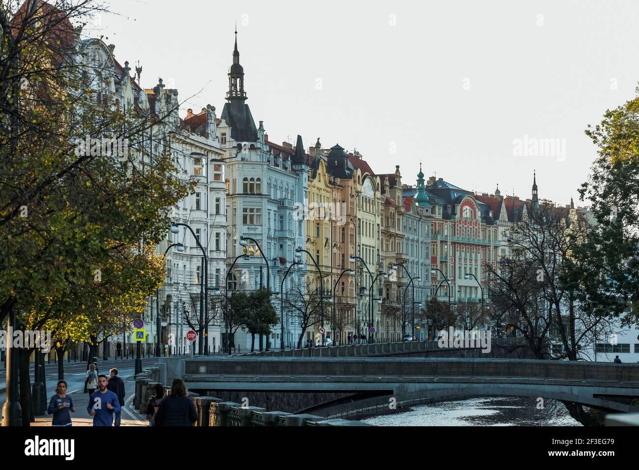 Beautiful Building Facades in Prague, in the Riverfront Stock Photo - Alamy