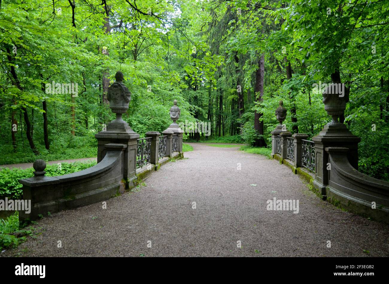 Walking path in the English park. There are a lot of parks in Munich ...