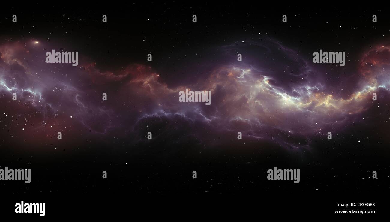 360 degree space nebula panorama, equirectangular projection ...