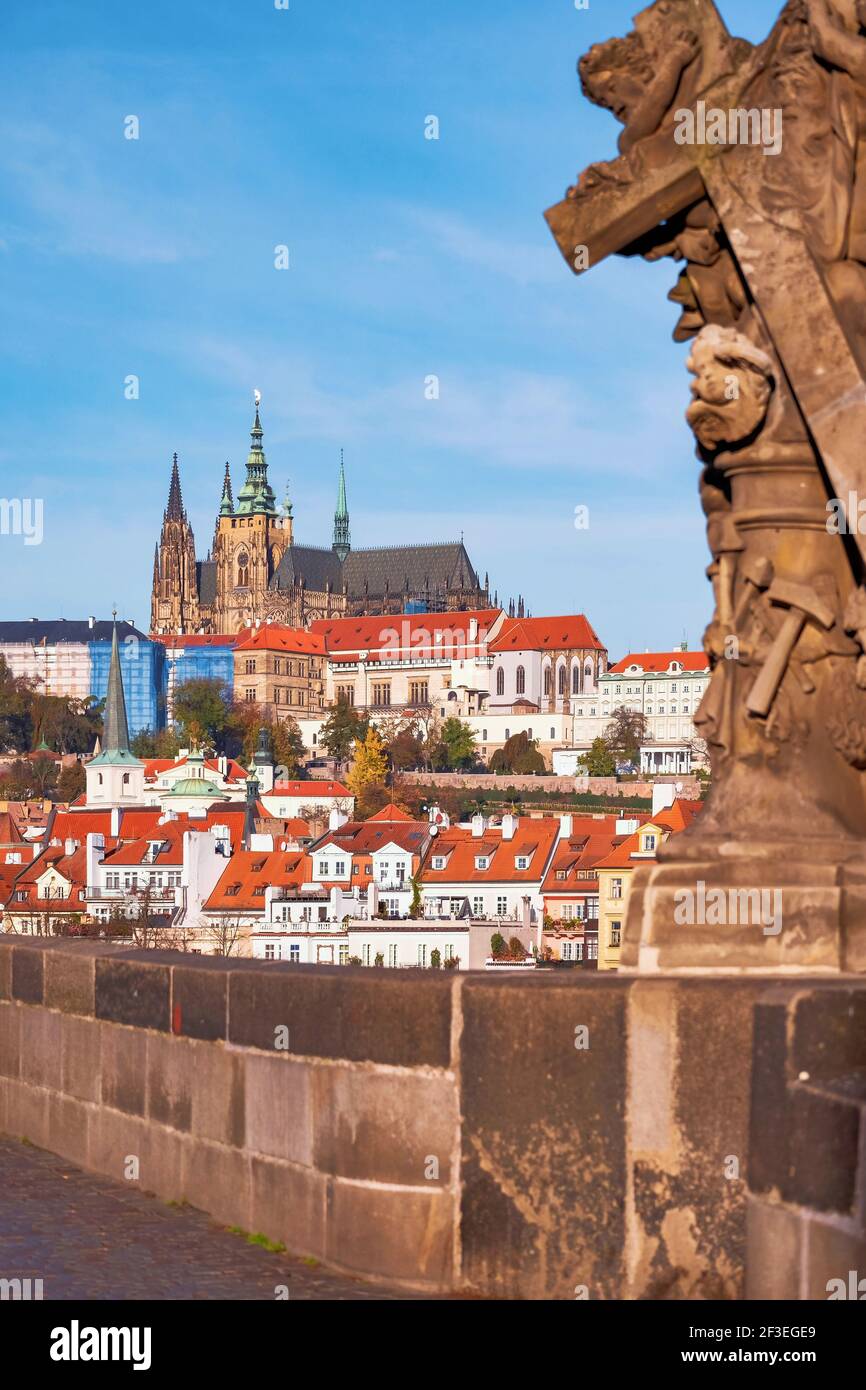 Tourists in Prague, Czech Republic. Charles Bridge (Karluv Most ...