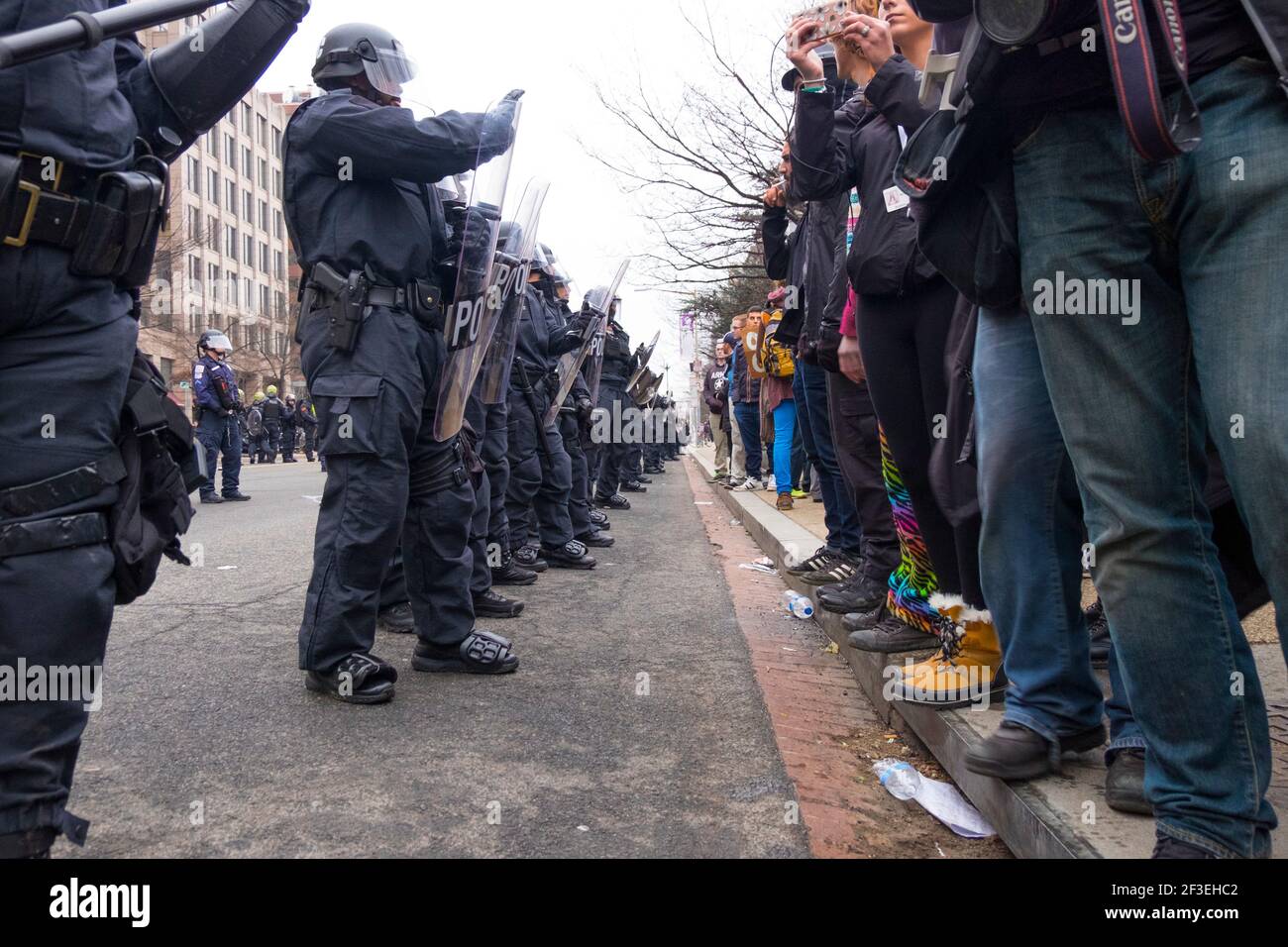 American Riot Police Line