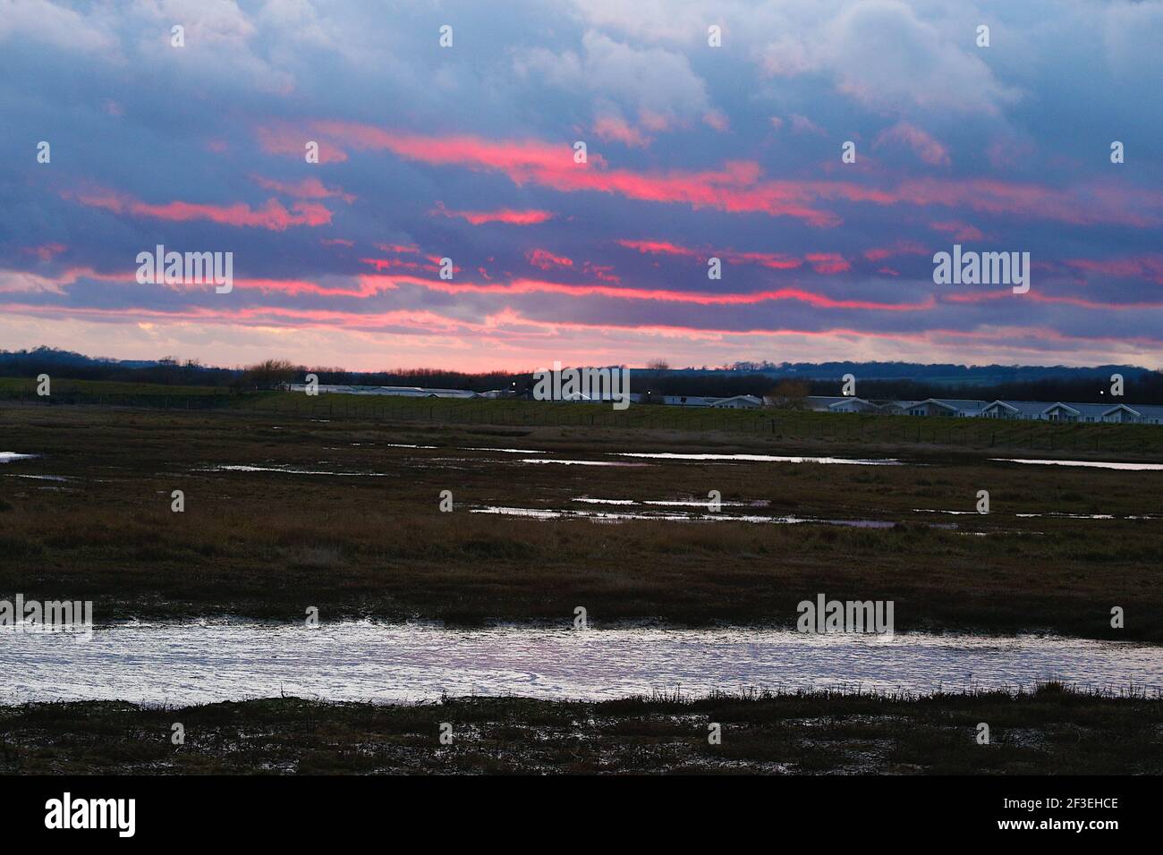 Rye, East Sussex, UK. 16 Mar, 2021. UK Weather: Beautiful red sunset at ...