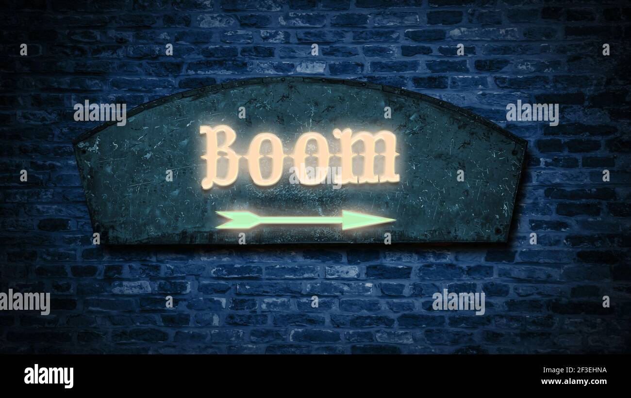Street Sign the Direction Way to Boom Stock Photo - Alamy