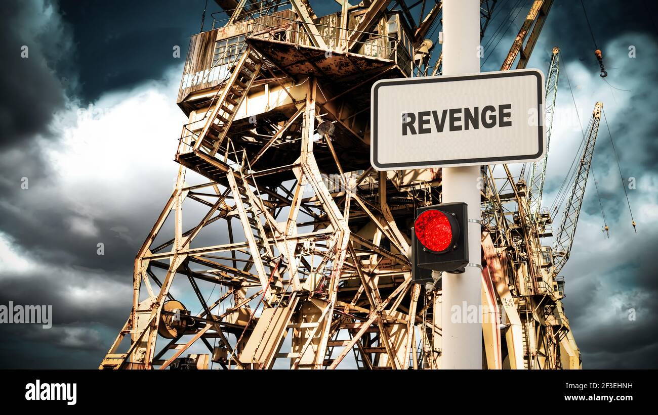 Street Sign the Direction Way to Forgiveness versus Revenge Stock Photo ...