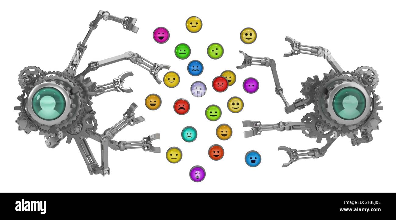 Avatar button emotions collection mechanism robotic arms sorting metal ...