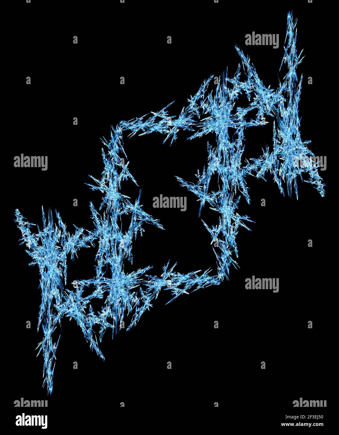 Ice shard complex frame shape abstract, horizontal, isolated, over ...