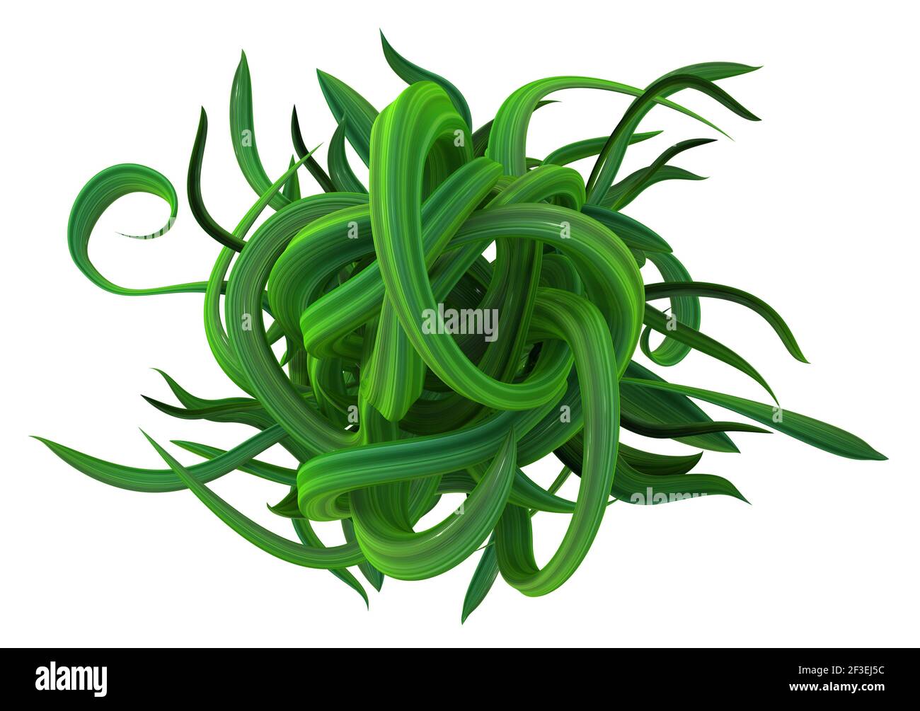 Plant vines green growing twisting loops knot spread, 3d illustration ...