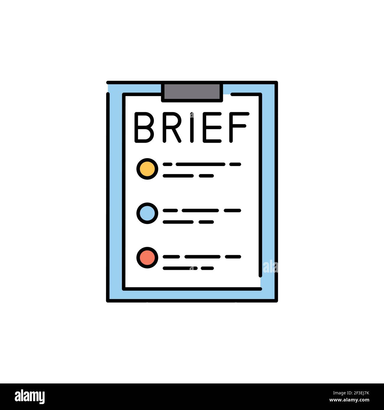 Brief olor line icon. Pictogram for web page, mobile app, promo. UI UX ...