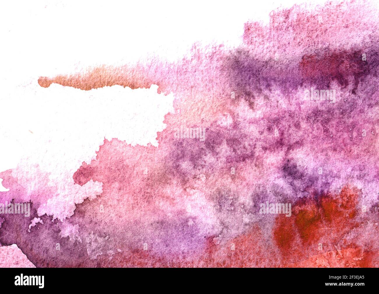 Pink, lilac, purple watercolor background for your design. Hand drawn ...
