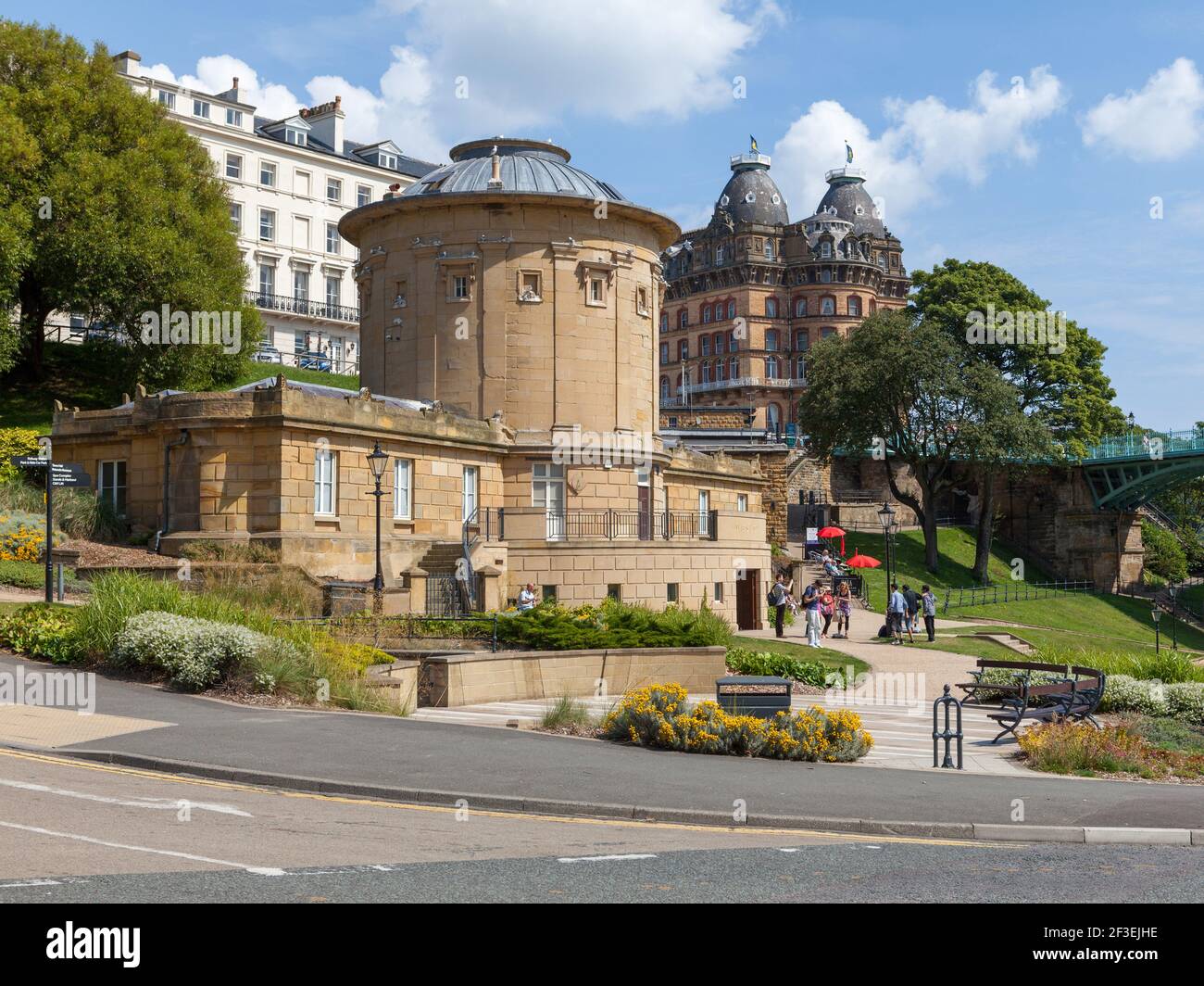 Sunny summer view of the Rotunda Museum in Scarborough, North Yorkshire ...