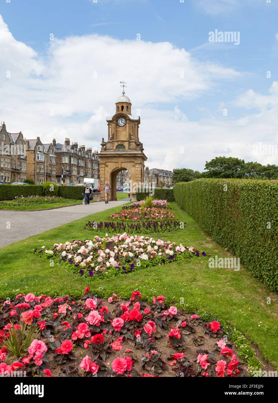 The George V coronation memorial clock tower in South Cliff Gardens ...