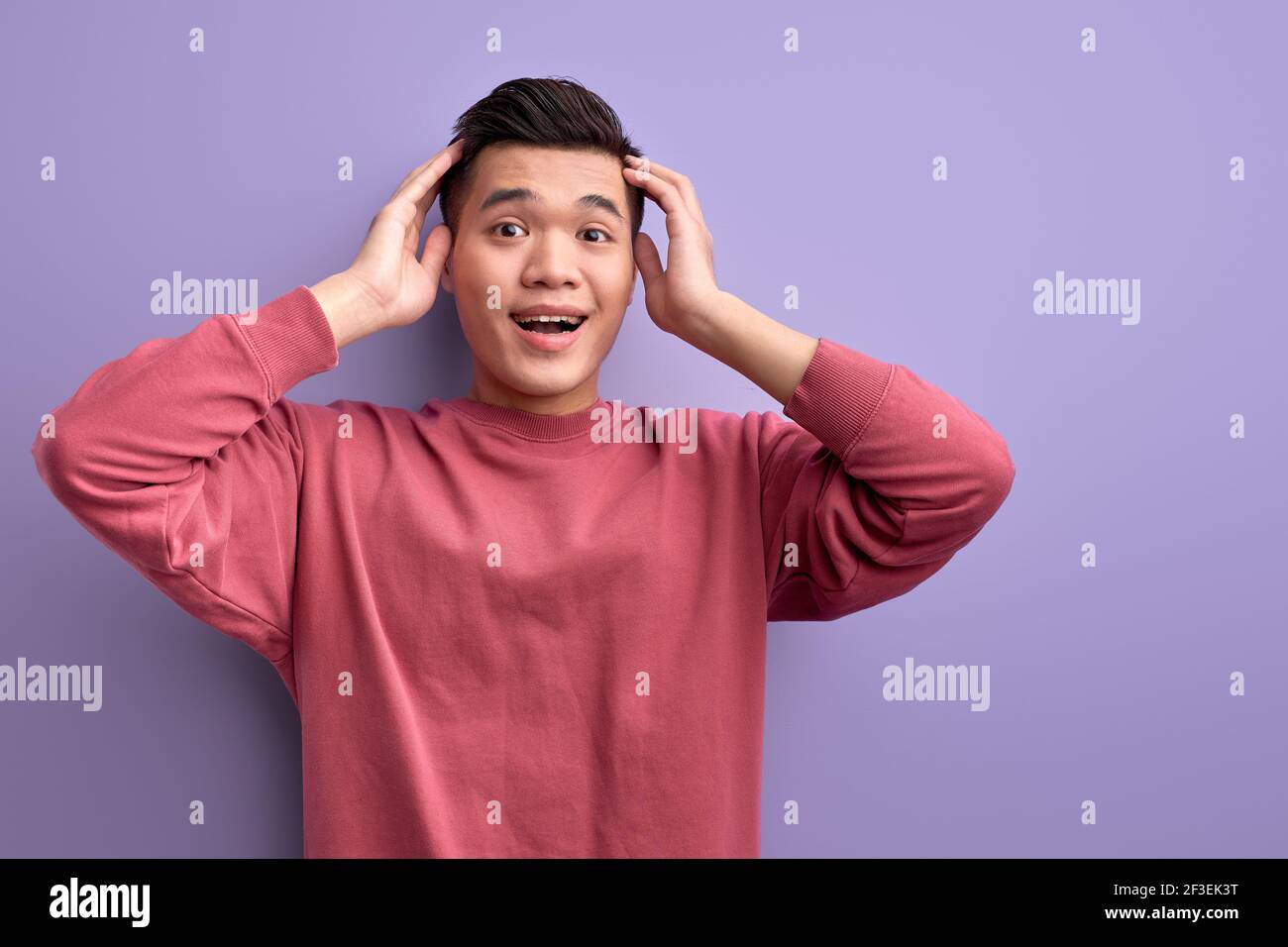 Handsome Kind Guy Of Asian Appearance looking at camera Smiling ...