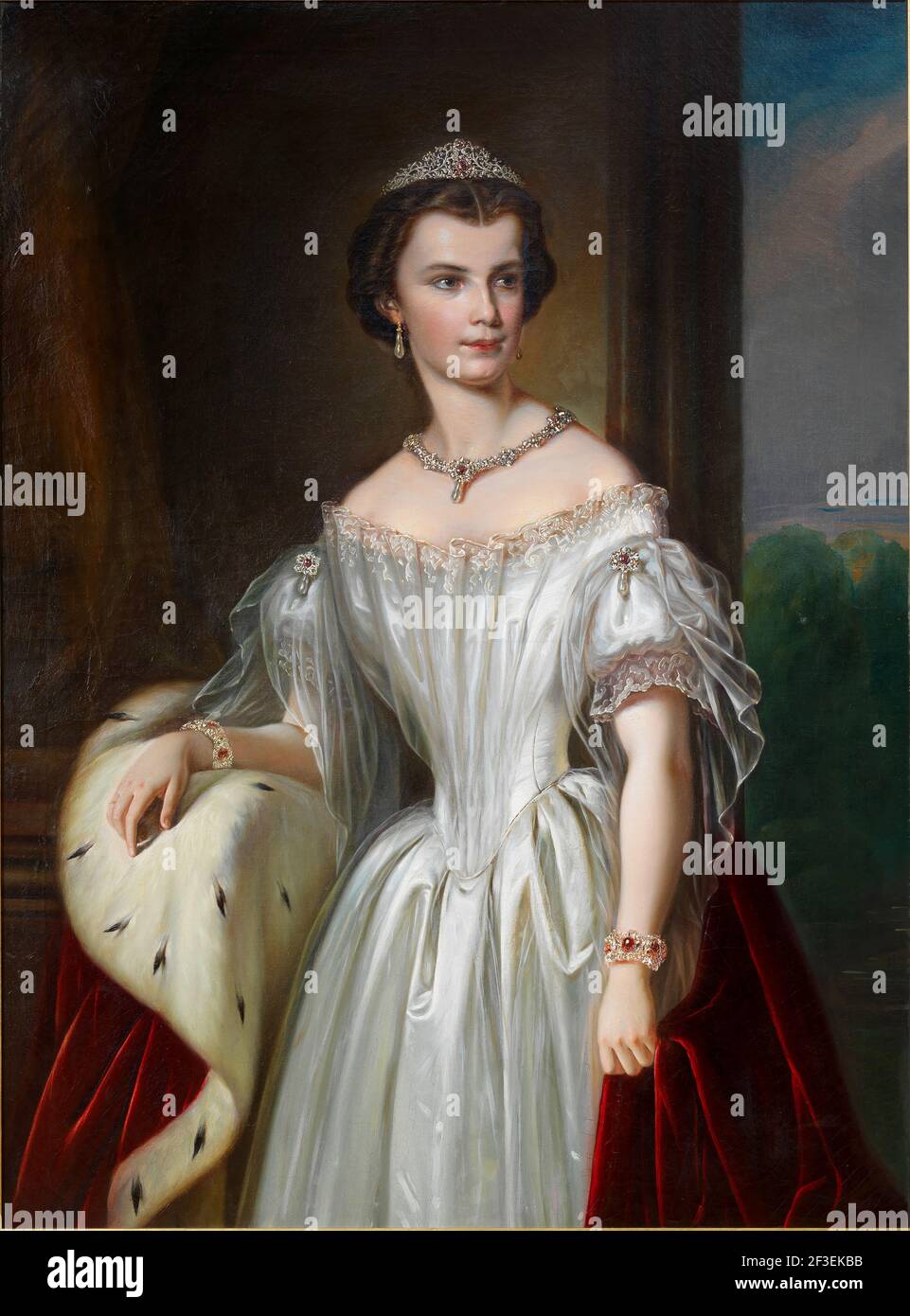 Portrait of Elisabeth of Bavaria, 1854. Found in the collection of ...
