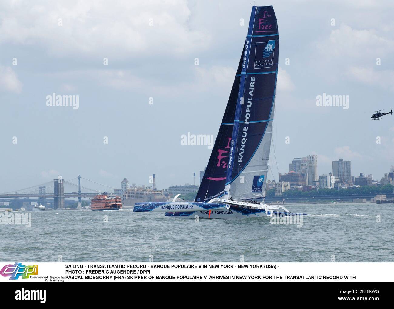SAILING - TRANSATLANTIC RECORD - BANQUE POPULAIRE V IN NEW YORK - NEW ...