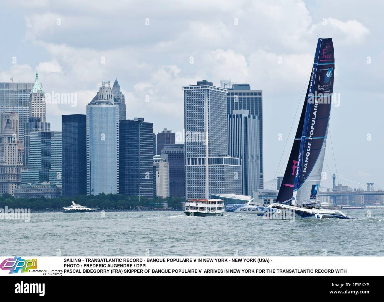 SAILING - TRANSATLANTIC RECORD - BANQUE POPULAIRE V IN NEW YORK - NEW ...