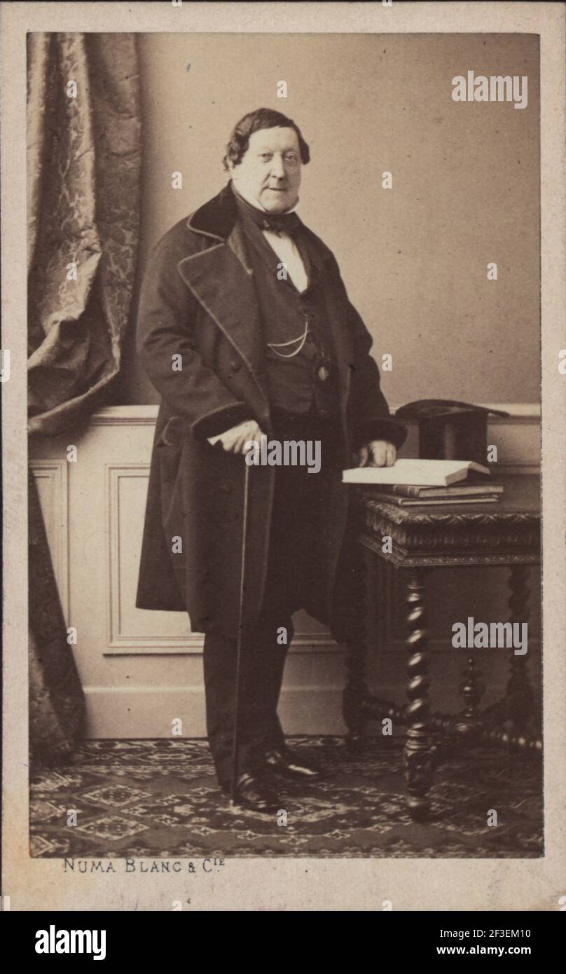 Portrait of the composer Gioachino Antonio Rossini (1792-1868), before ...