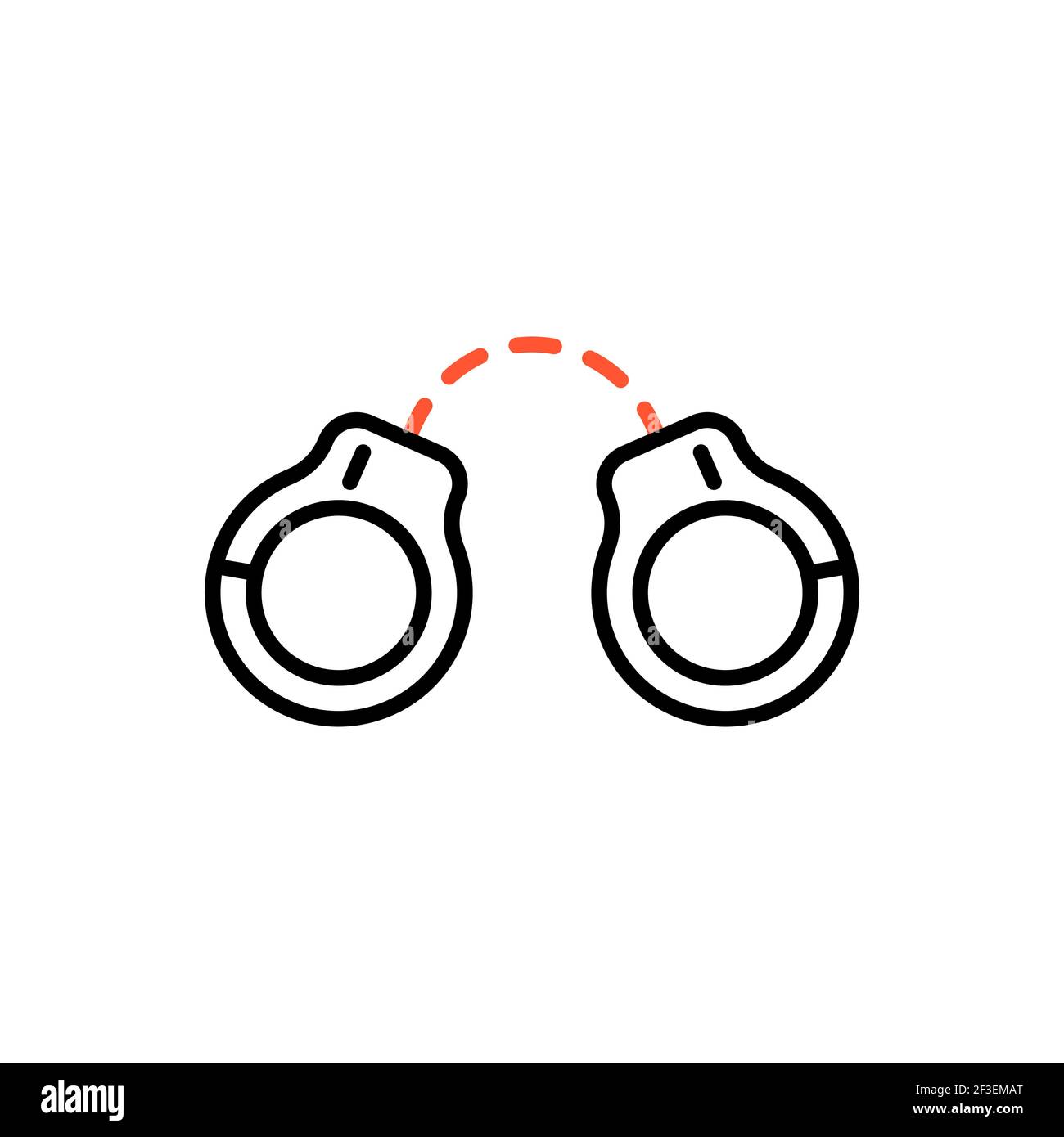 Handcuffs vector icon. Police sign. Demonstration, protest, strike ...