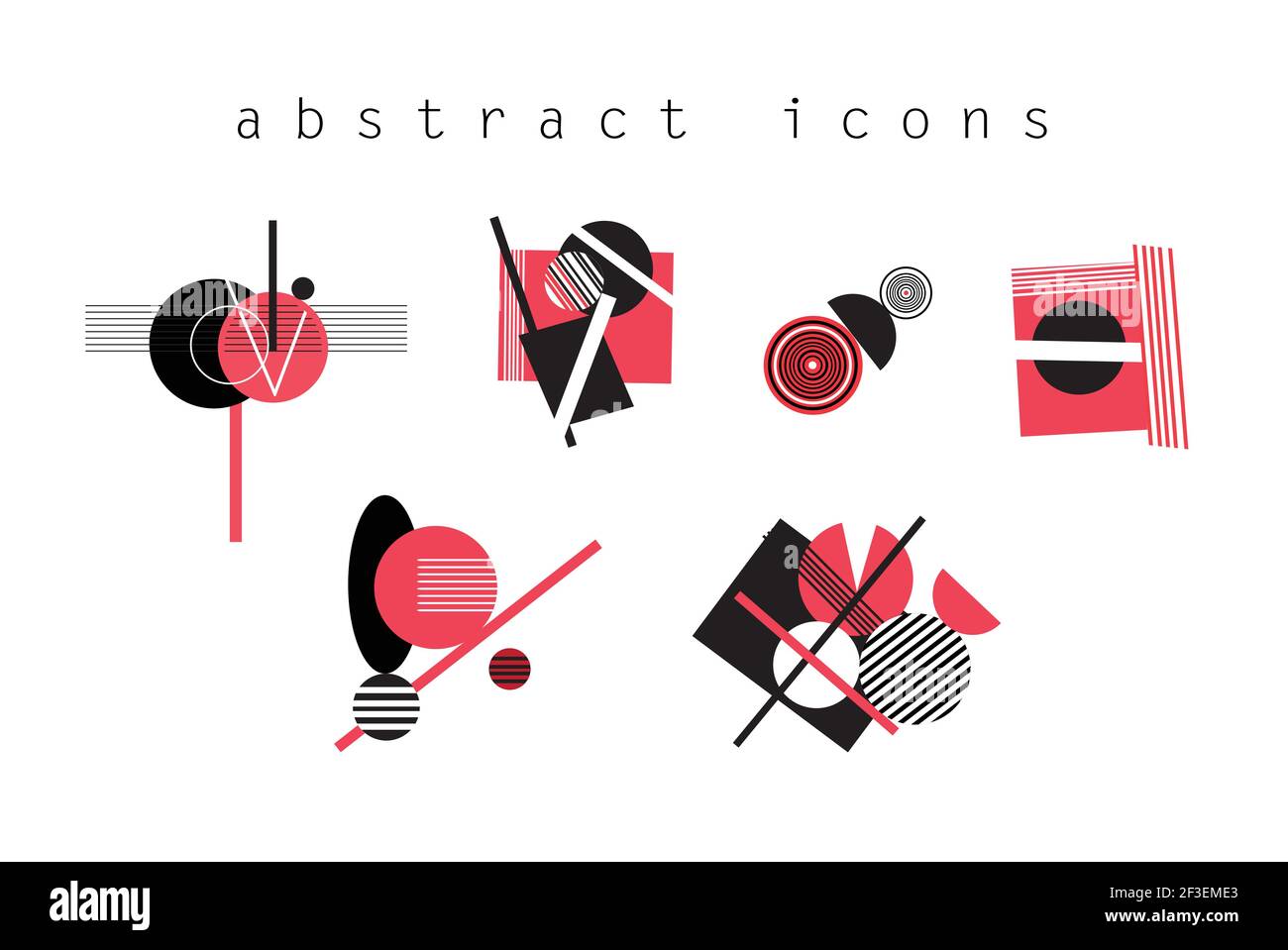 Abstract vector set of modern geometric shapes and patterns. Examples ...