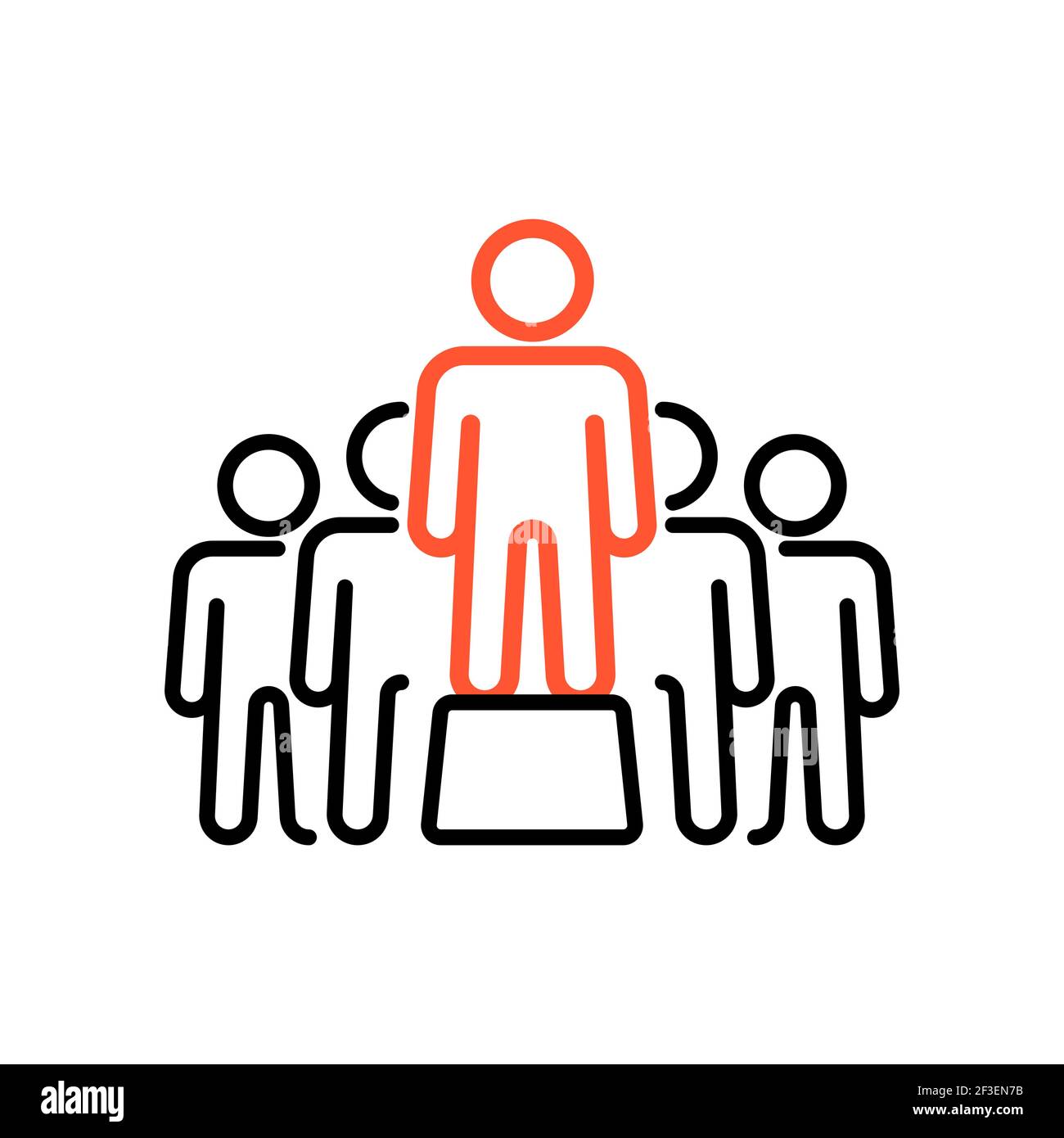 Person speaking in front of crowds vector icon. Demonstration, protest ...