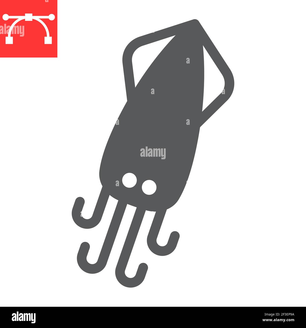 Squid glyph icon sea Stock Vector Images - Alamy