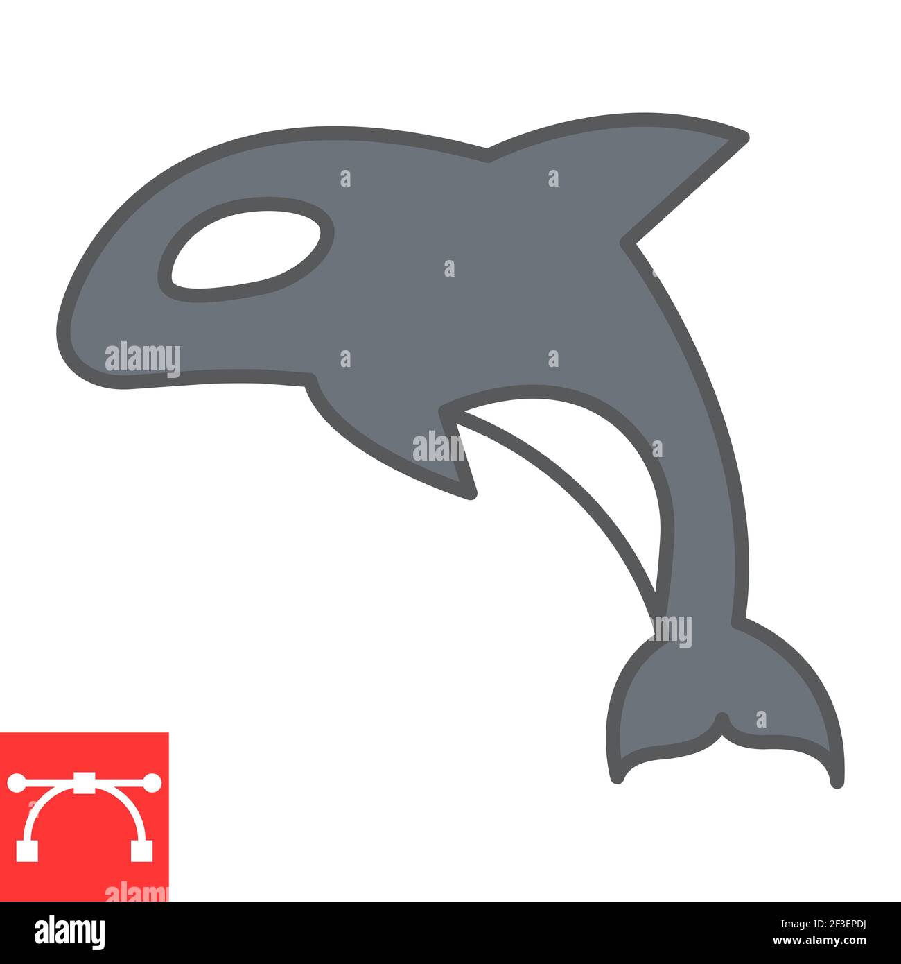 Orca color line icon, sea and ocean animals, orca vector icon, vector ...
