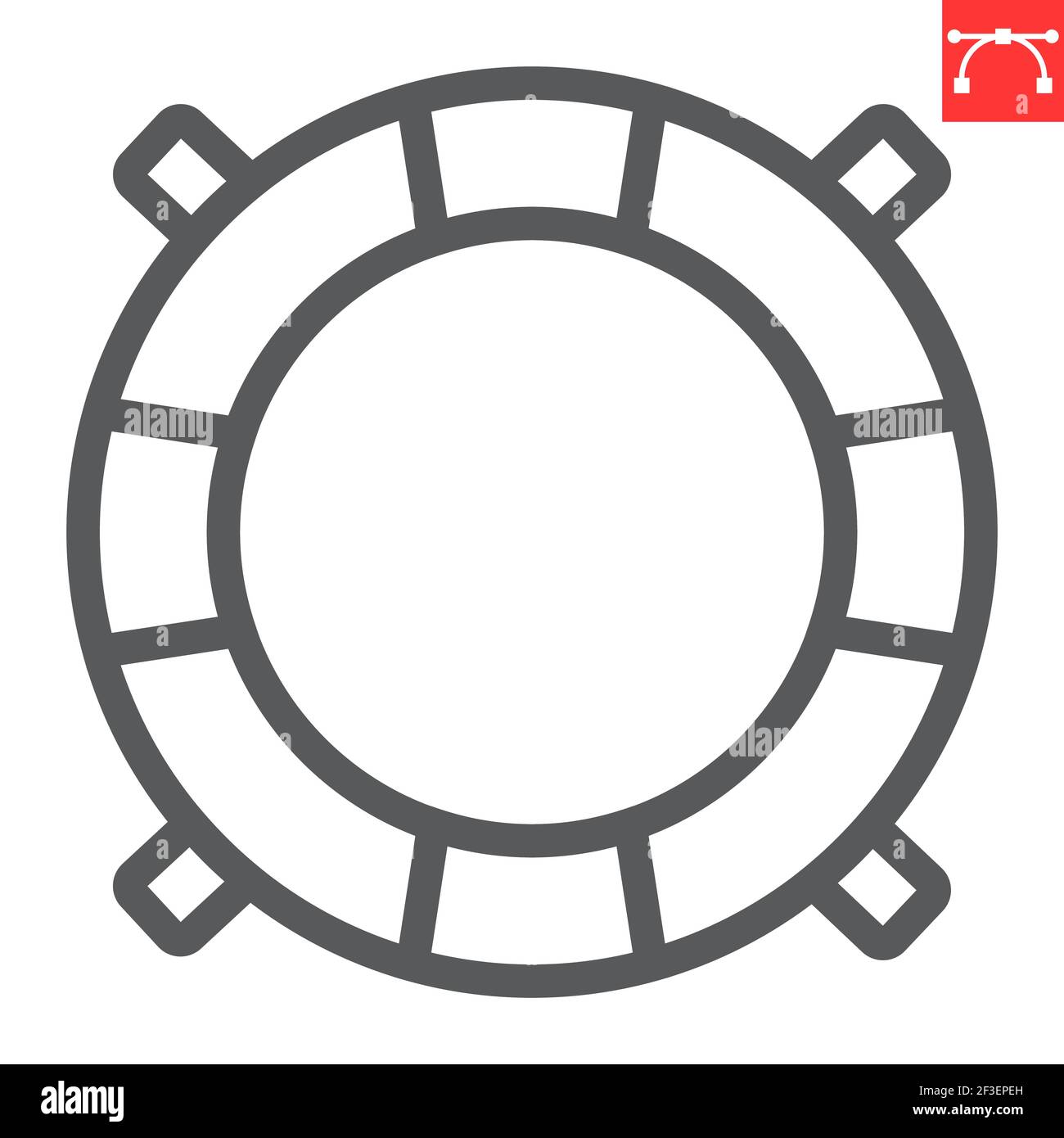 Lifebuoy line icon, lifeguard and help, lifesaver vector icon, vector ...