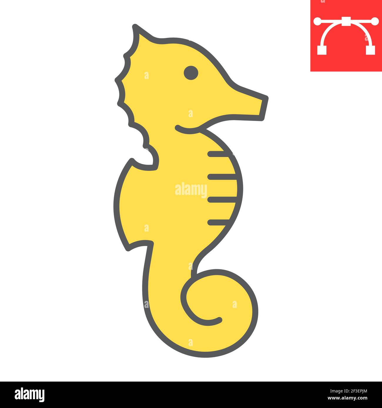 Seahorse color line icon, sea and ocean animals, sea horse vector icon ...