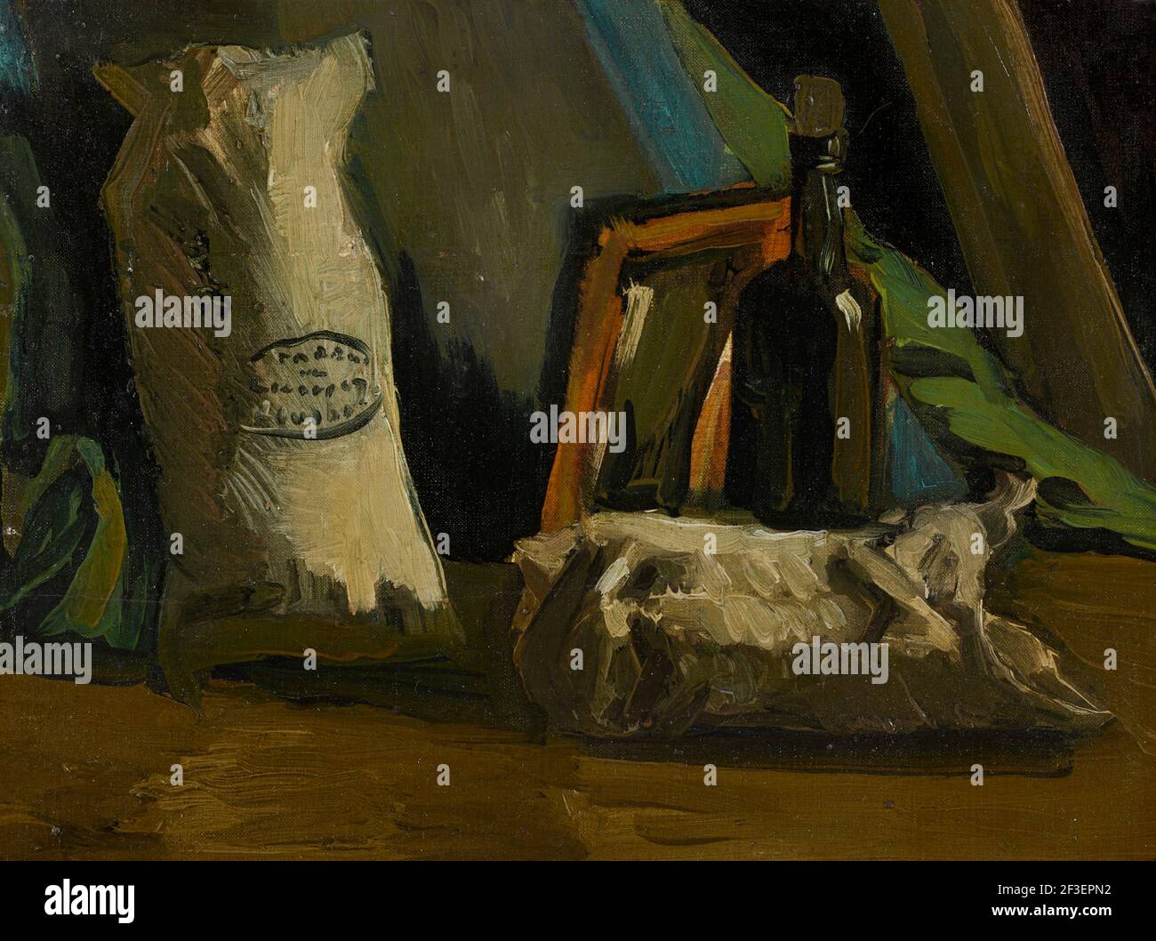 Still Life with a Bottle and Two Bags, 1884. Private Collection Stock ...