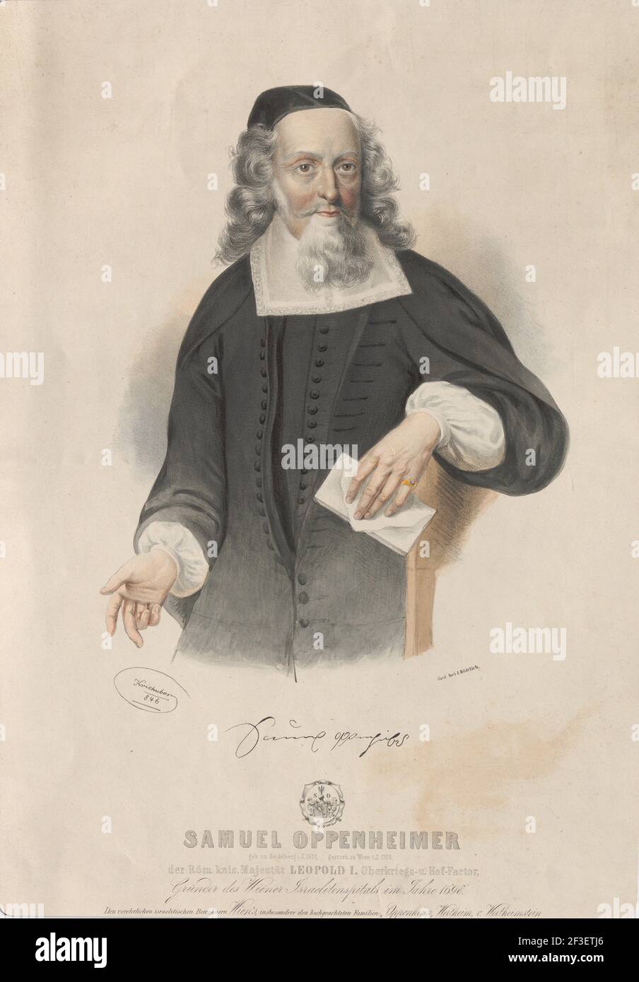 Portrait of Samuel Oppenheimer (1631-1703) , 1846. Private Collection ...