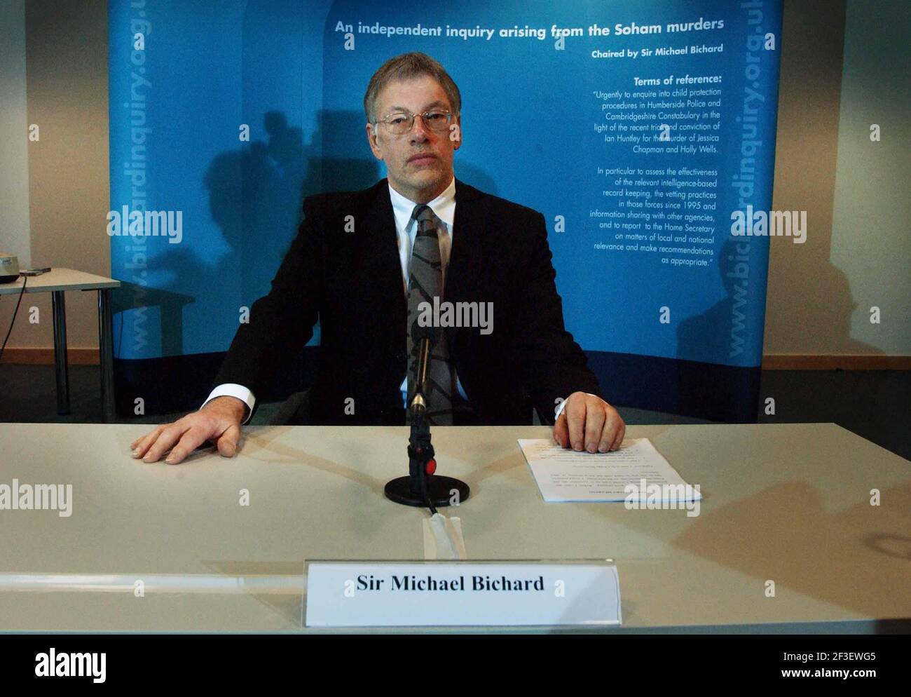 SIR MICHAEL BICHARD ARRIVES TO OPEN HIS INQUIRY ARISING FROM THE SOHAM ...