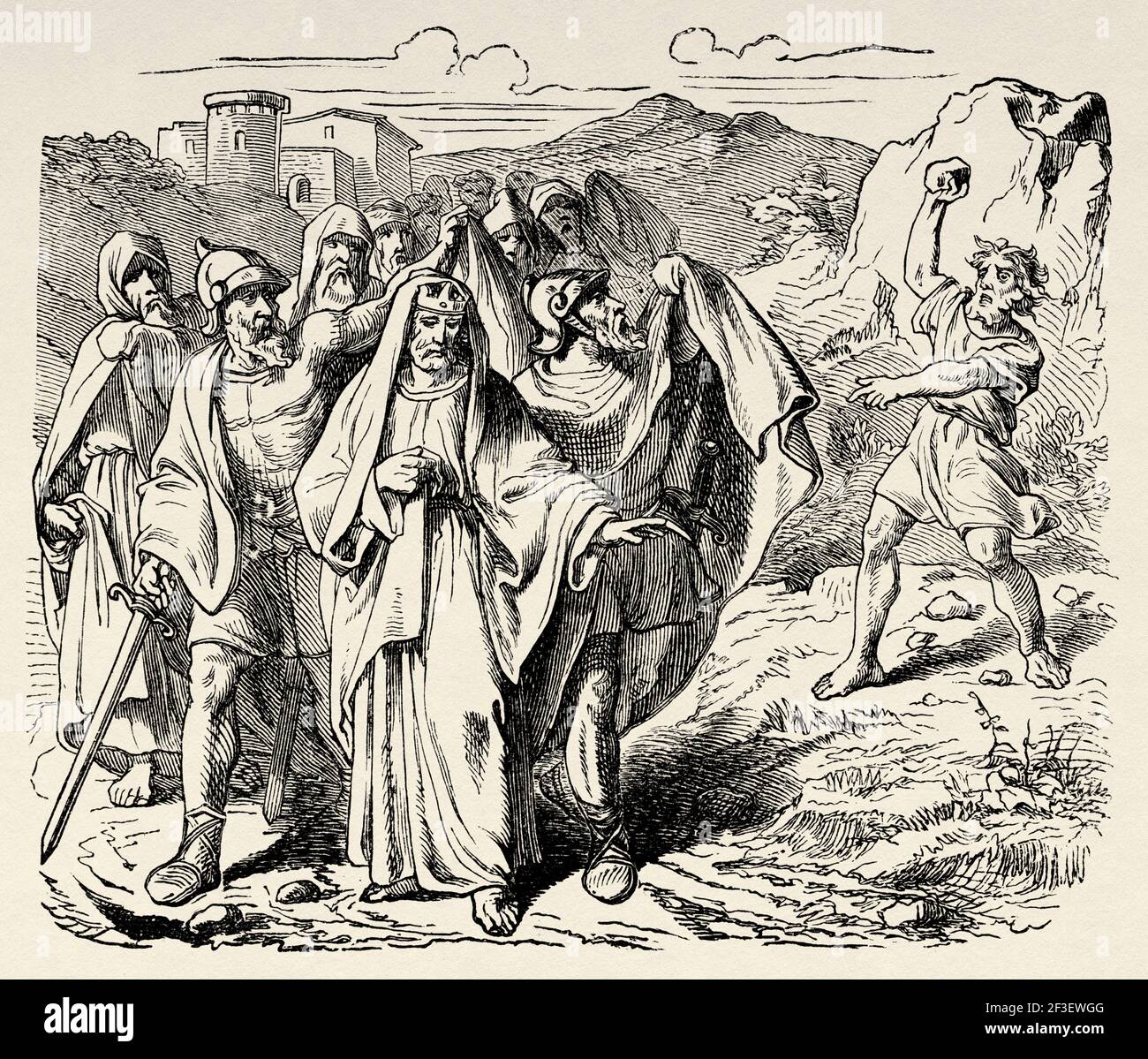 Rebellion and punishment of Absalom. Old Testament, Old 19th century ...