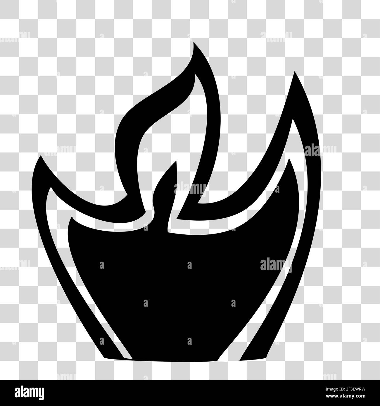 Vector Silhouette Fire or flammable sign, at transparent effect ...