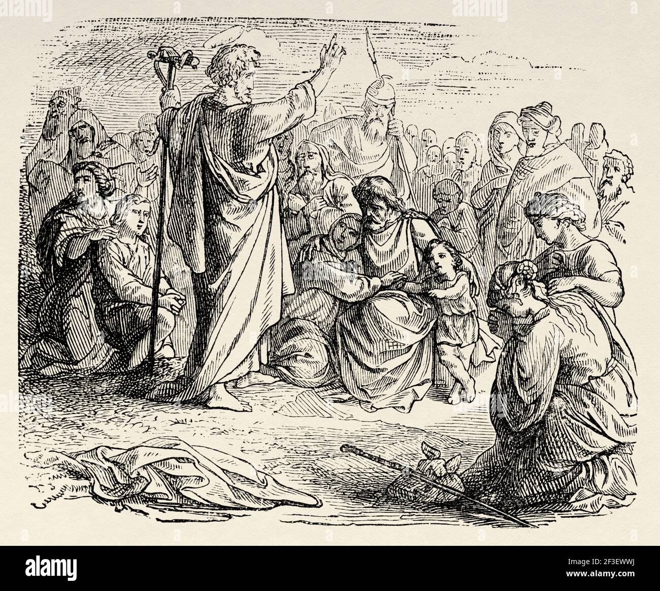 John The Baptist Baptizing People Premium Vector | John The Baptist