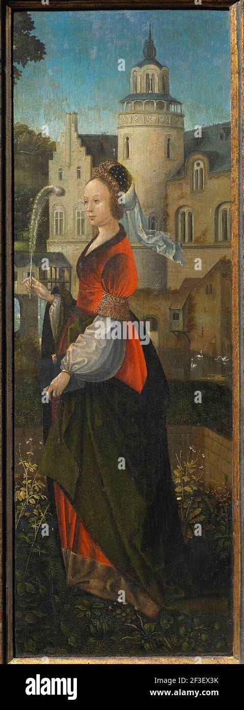 Saint Barbara. Holy Family with Angels and Saints Catherine and Barbara ...