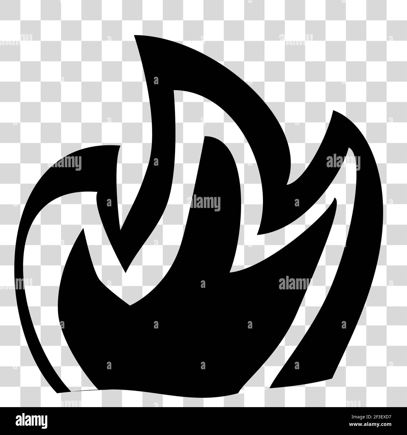 Vector Silhouette Fire or flammable sign, at transparent effect ...