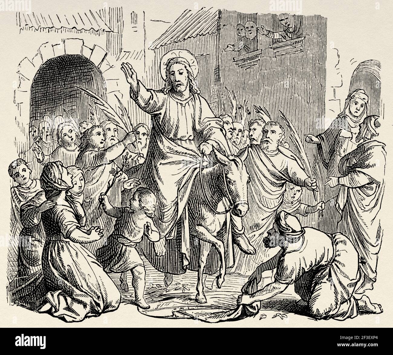The solemn entering in Jerusalem. Our Lord Jesus enters triumphantly ...