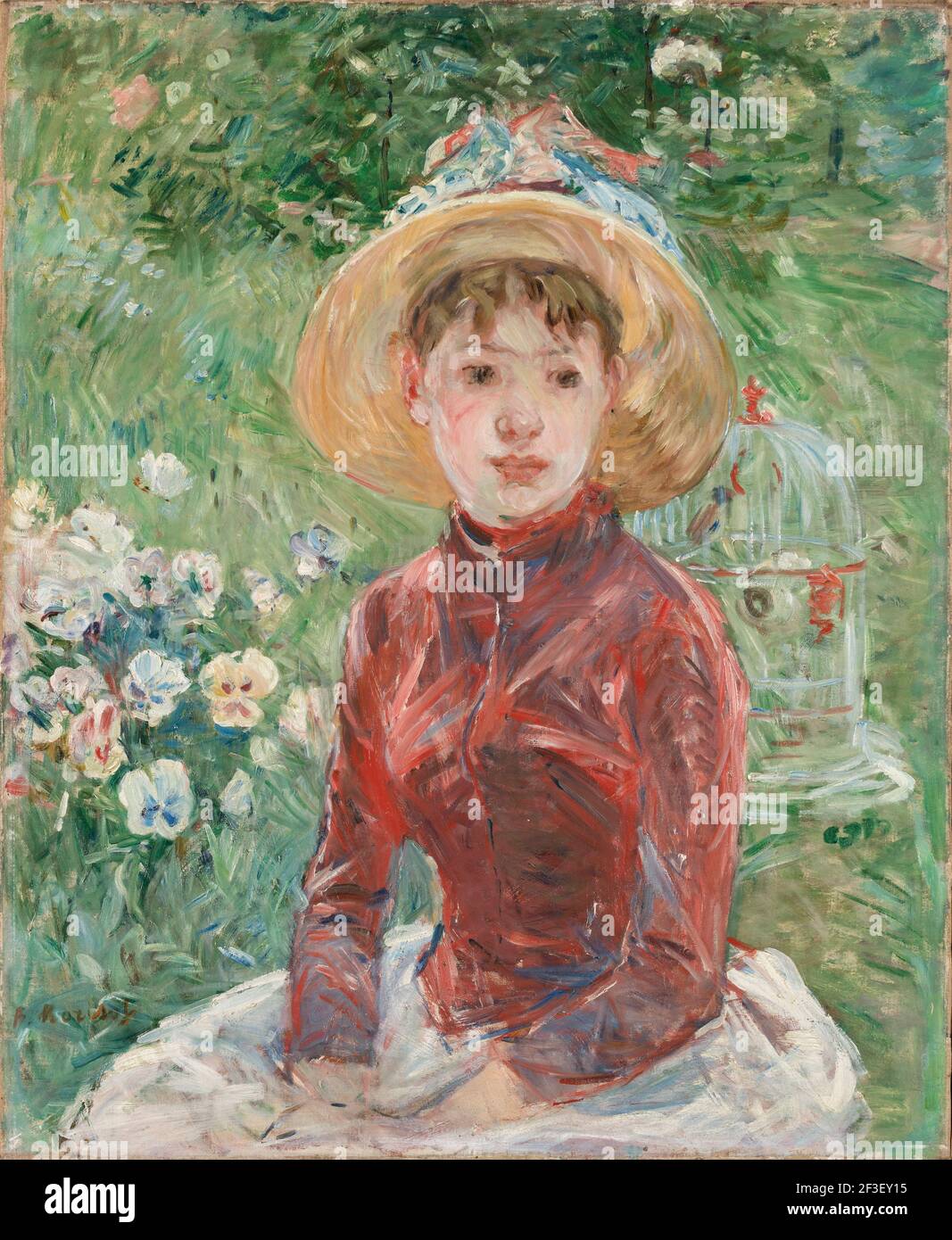 Young Girl on the Grass, the Red Bodice (Mademoiselle Isabelle Lambert ...