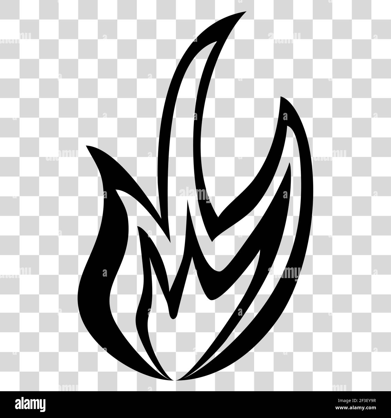 Vector Silhouette Fire or flammable sign, at transparent effect ...