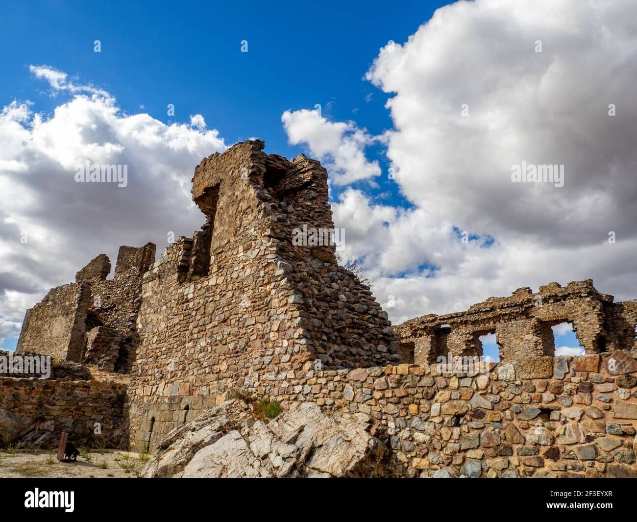 Castelo Rodrigo, Portugal - August 2020: Detail of the ruined Palace of ...
