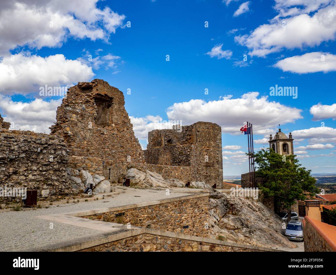 Castelo Rodrigo, Portugal - August 2020: Detail of the ruined Palace of ...