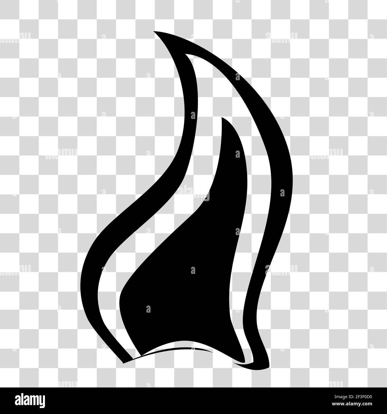 Vector Silhouette Fire or flammable sign, at transparent effect ...